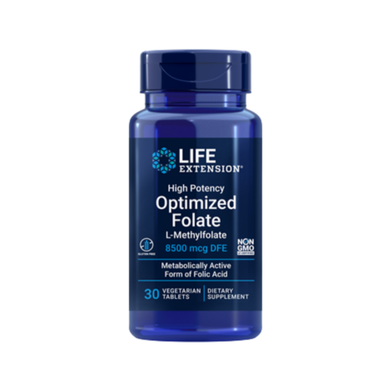 High Potency Optimized Folate (L-Methylfolate) - 30 Tablets - Life Ext ...